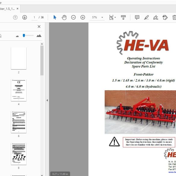 HE-VA Disc Roller 2,5-3,0–3,5-4,0m (1-section) Operation & Parts Manual ...