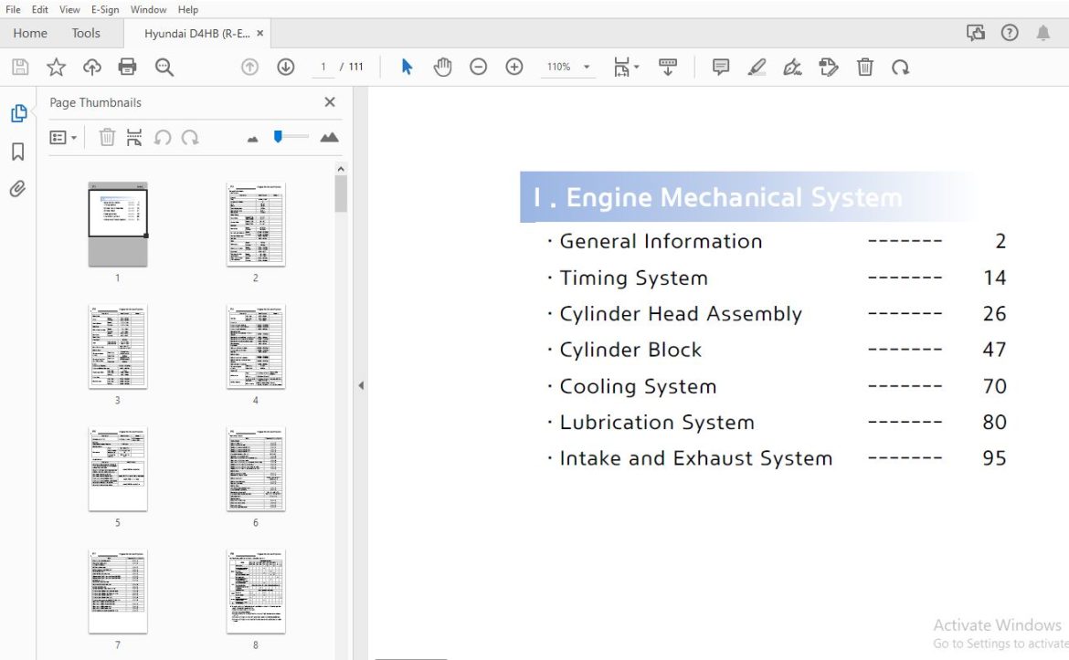Hyundai D4HB (R-ENG) Stage V Engine Mechanical System – PDF DOWNLOAD ...