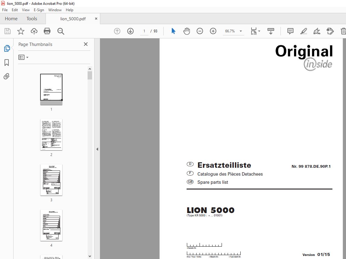 Pottinger Lion 5000 Rotary Tiller Parts Manual - PDF DOWNLOAD ...