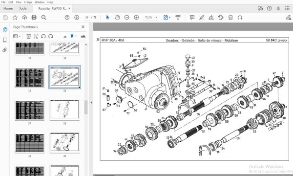 RAU ROTOTILLER RWP 30A, RDP 25/30A, RVP 30/40A PARTS MANUAL – PDF ...