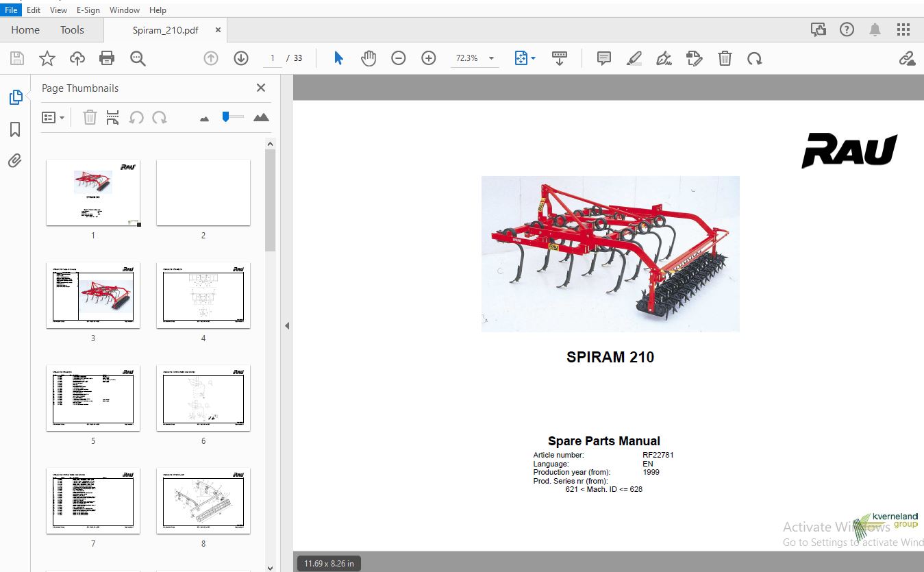Rau Spiram 210 Parts Manual 1999 - PDF DOWNLOAD - HeyDownloads - Manual ...