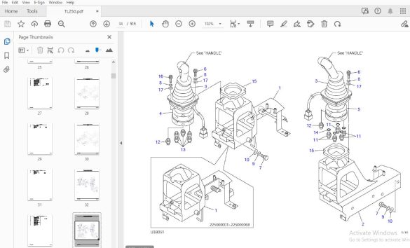 Takeuchi TL250 Crawler Loader Parts Manual 225000001 - PDF DOWNLOAD ...
