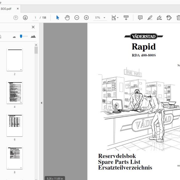 Vaderstad Rapid 300-400 Parts Manual - PDF DOWNLOAD