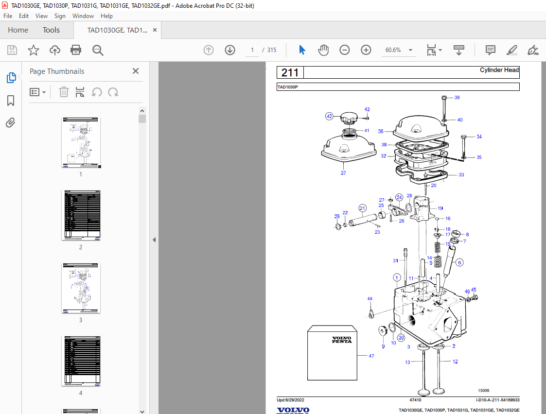 Volvo Penta TAD1030GE, TAD1030P, TAD1031G, TAD1031GE, TAD1032GE ...