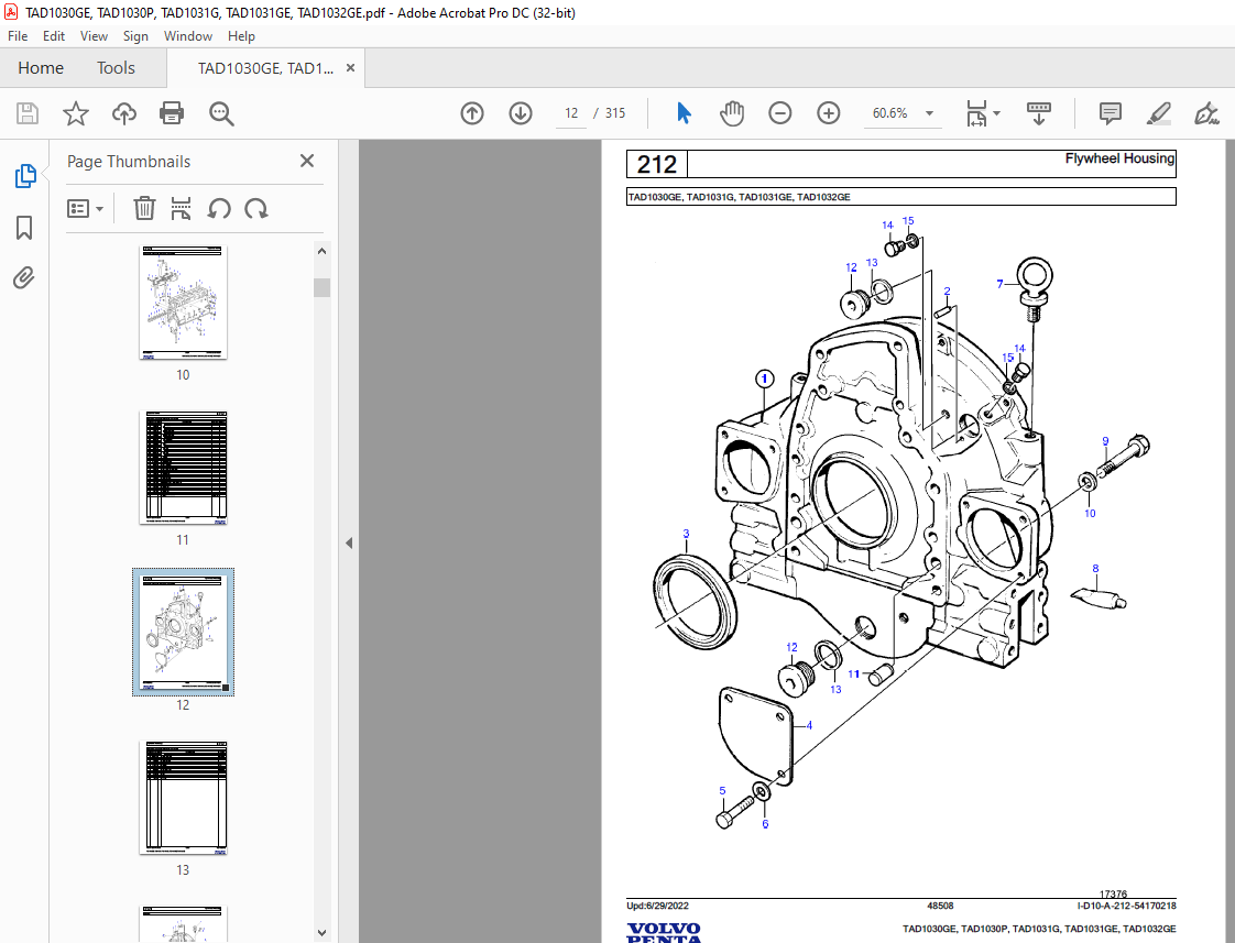 Volvo Penta TAD1030GE, TAD1030P, TAD1031G, TAD1031GE, TAD1032GE ...