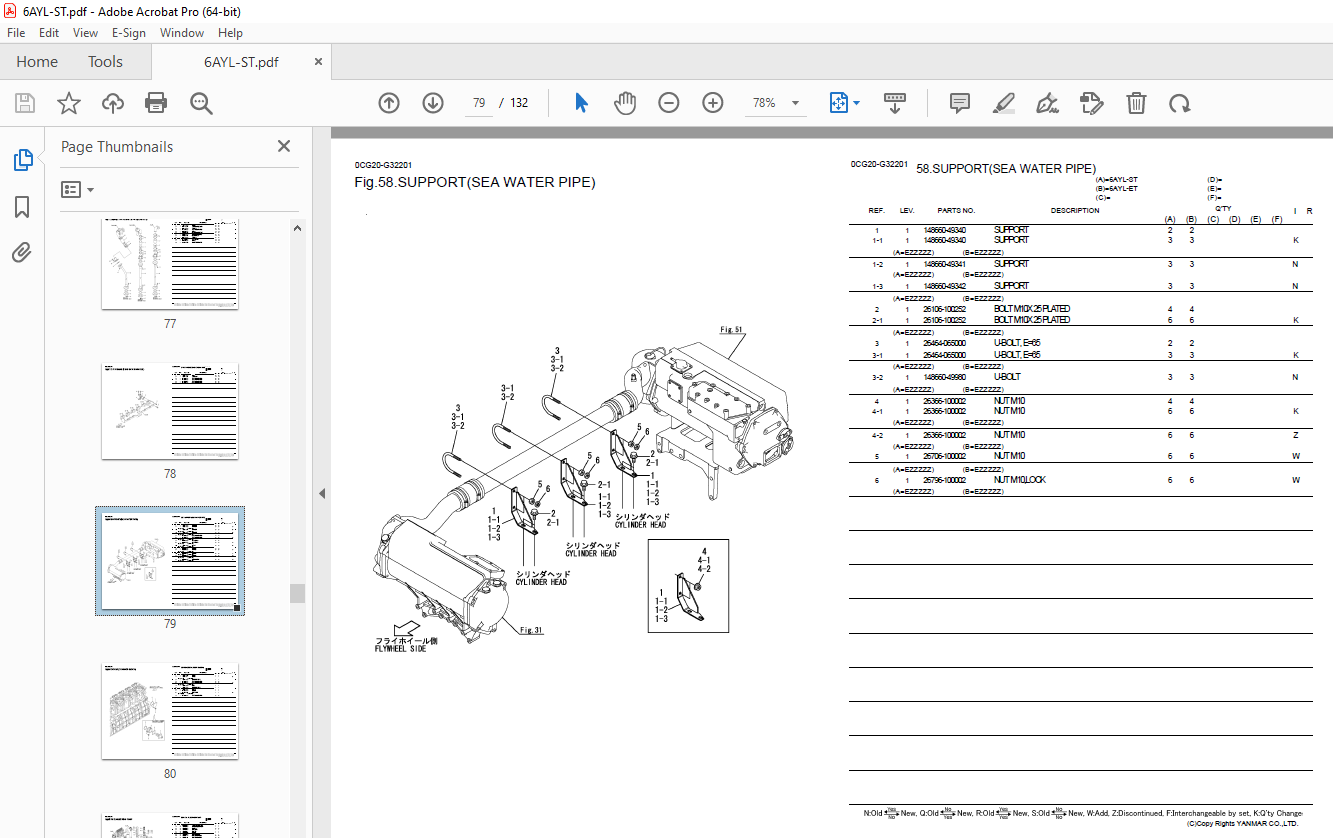 Yanmar Engine 6AYL-ST 6AYL-ET Parts Manual – PDF DOWNLOAD ...