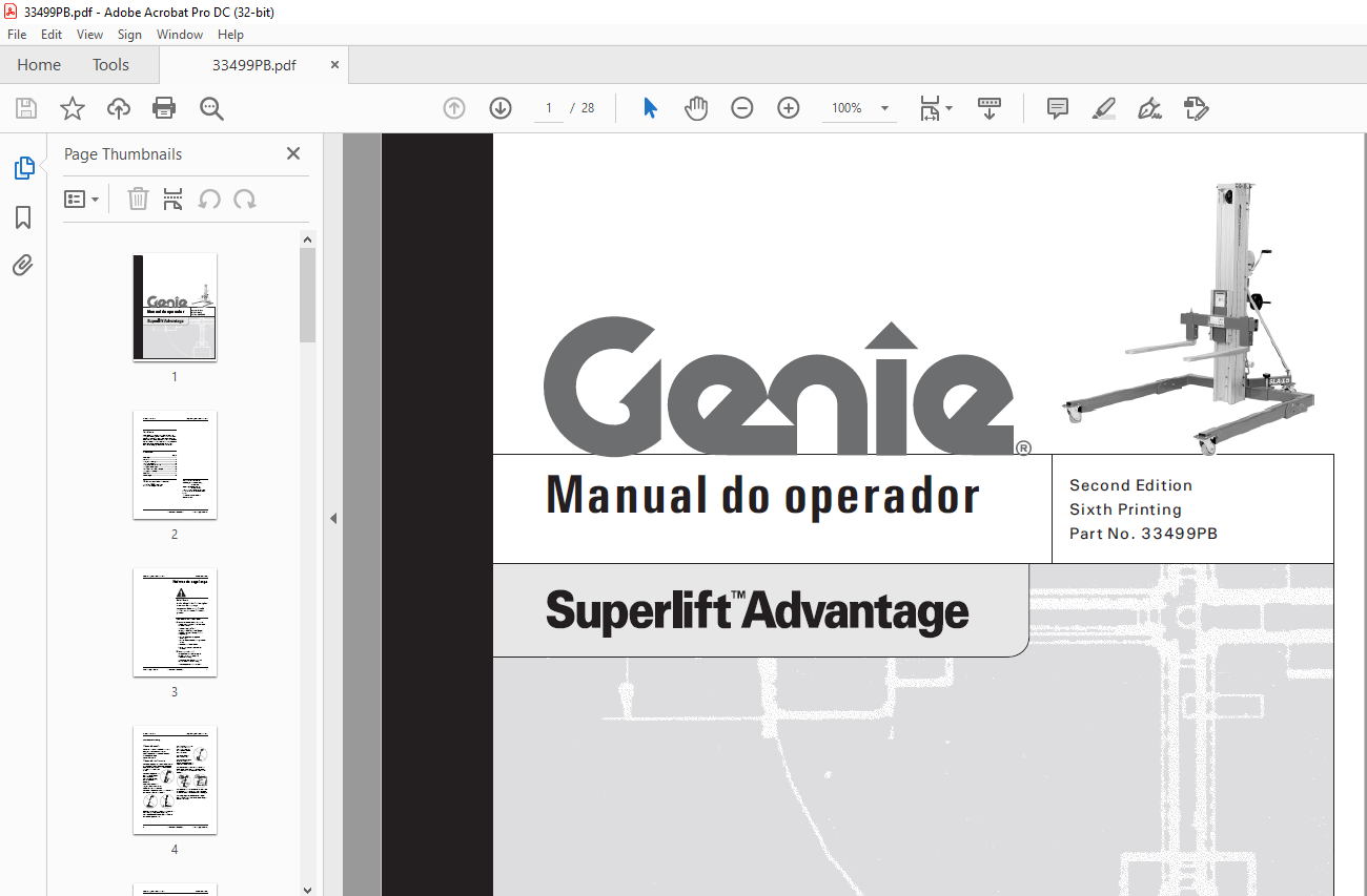 Genie Superlift Advantage Manual do operador 33499PB – PDF DOWNLOAD ...