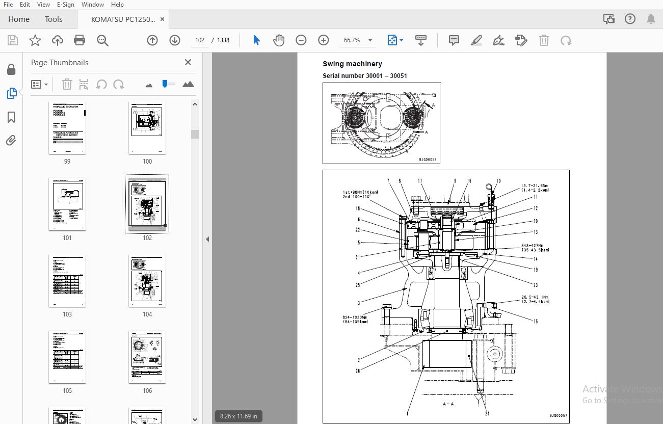KOMATSU PC1250-8 PC1250SP-8 PC1250LC-8 HYDRAULIC EXCAVATOR SHOP MANUAL ...