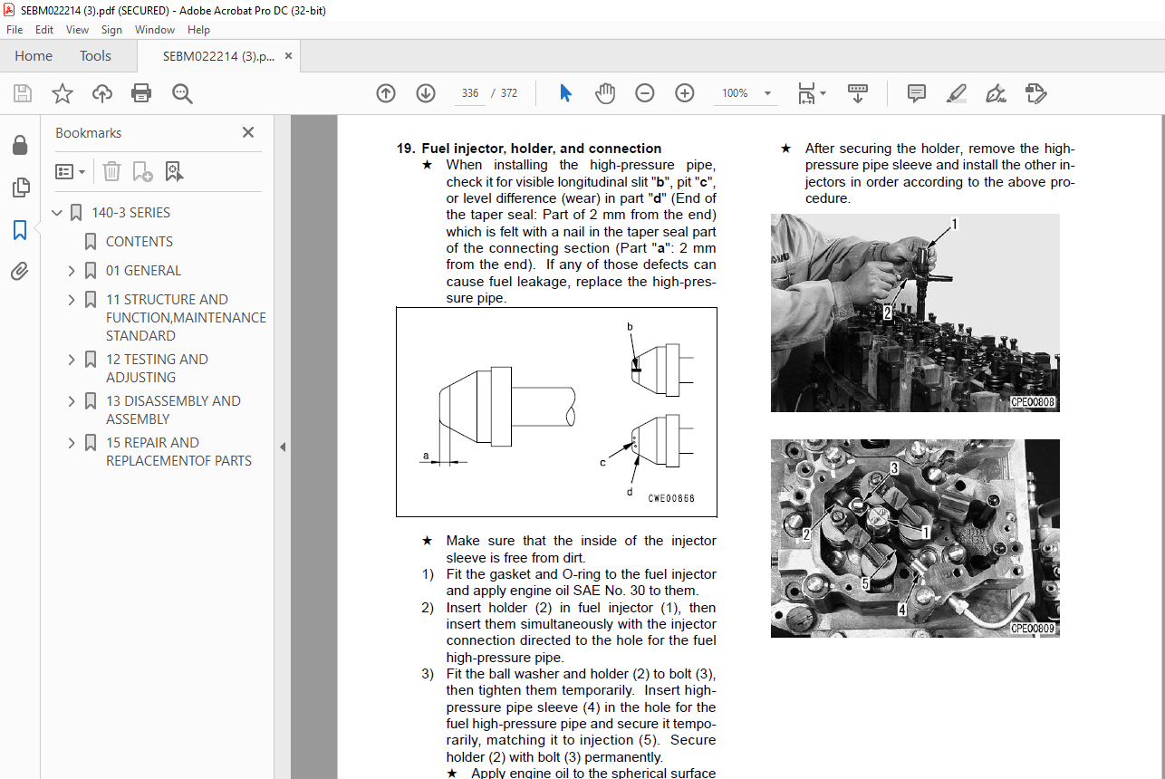 Komatsu 140-3 Series Diesel Engine Shop Manual SEBM022214 – PDF ...