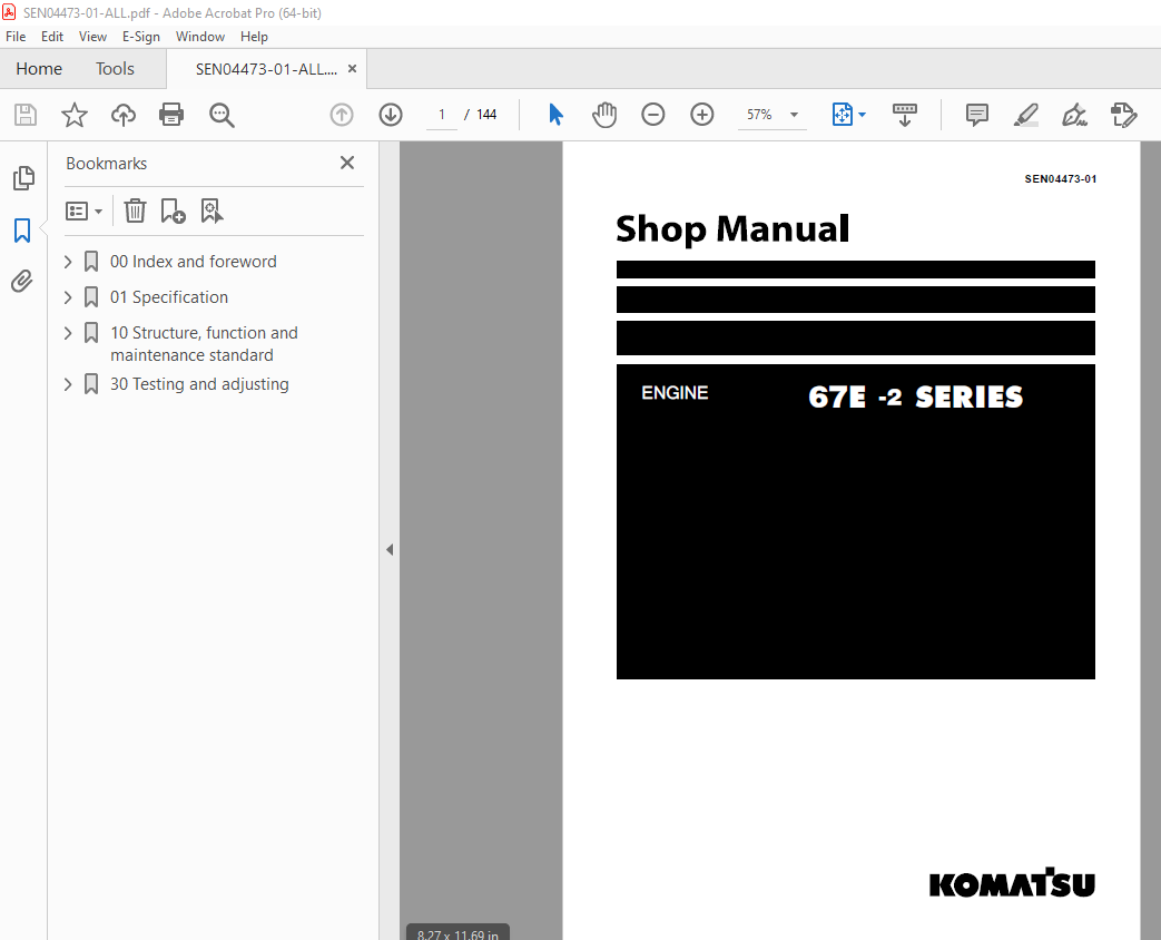 Komatsu 67E-2 Series Engine Shop Manual SEN04473-01 PDF – HeyDownloads ...