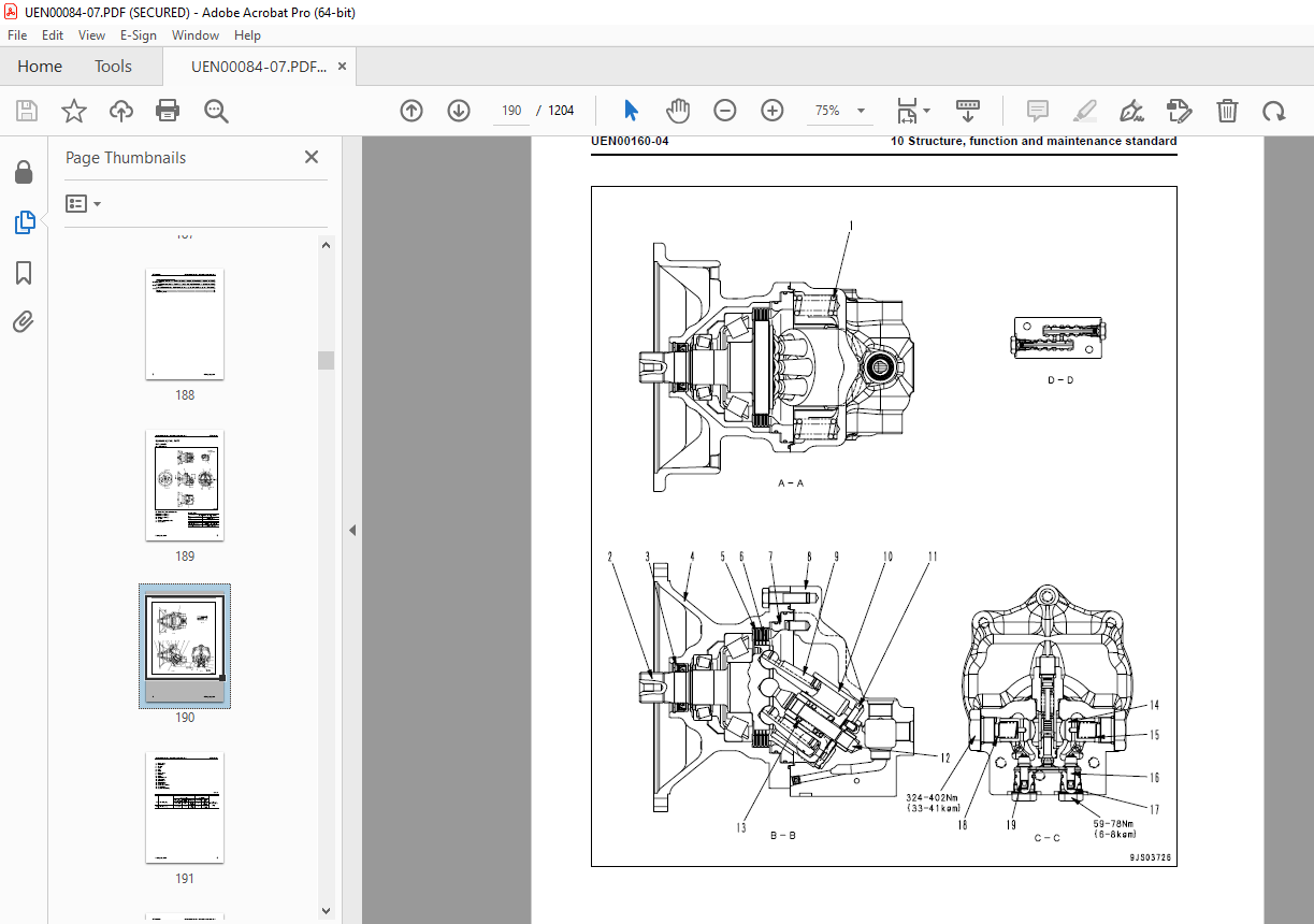 Komatsu PC210-8,PC210LC-8,PC210NLC-8,PC230NHD-8,PC240LC-8,PC240NLC-8 ...