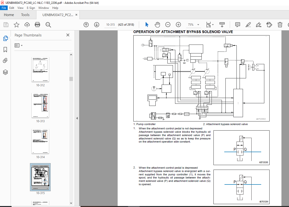 Komatsu PC240LC-11E0,PC240NLC-11E0 Hydraulic Excavator Shop Manual PDF