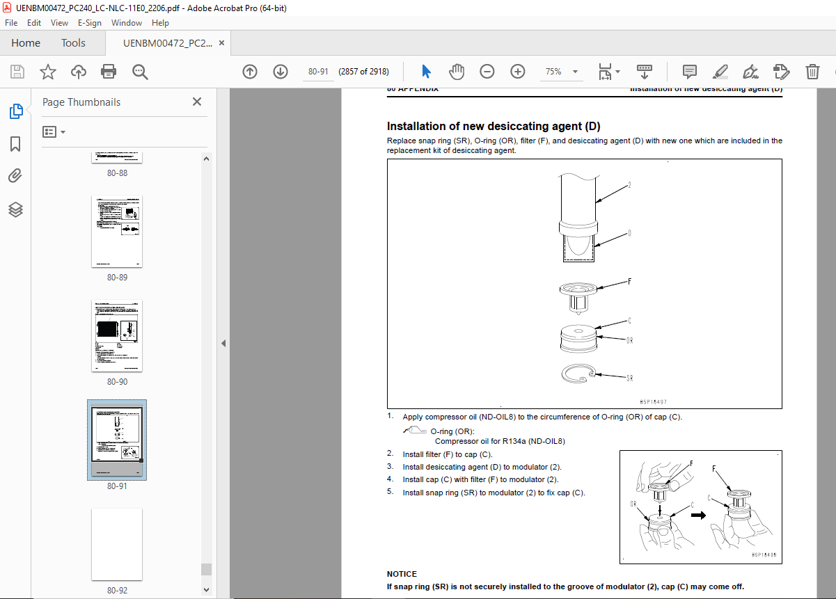 Komatsu PC240LC-11E0,PC240NLC-11E0 Hydraulic Excavator Shop Manual PDF