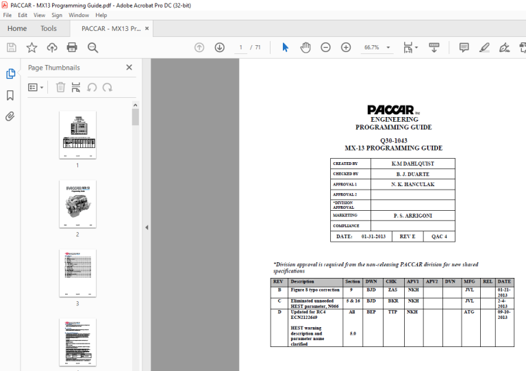 Paccar MX-13 PROGRAMMING GUIDE MANUAL - PDF DOWNLOAD - HeyDownloads ...