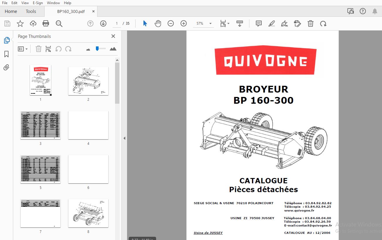 Quivogne Broyeur BP 160-300 CATALOGUE Pièces détachées - PDF DOWNLOAD