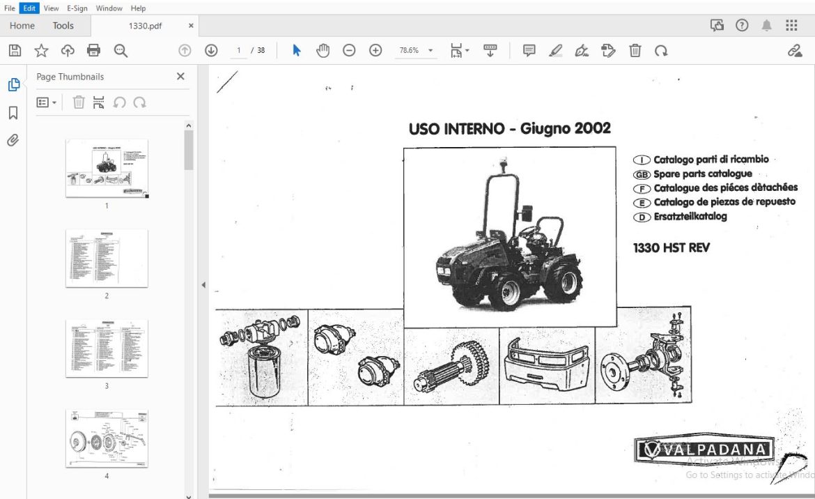 Valpadana 1330 HST REV Parts Manual – PDF DOWNLOAD – HeyDownloads ...