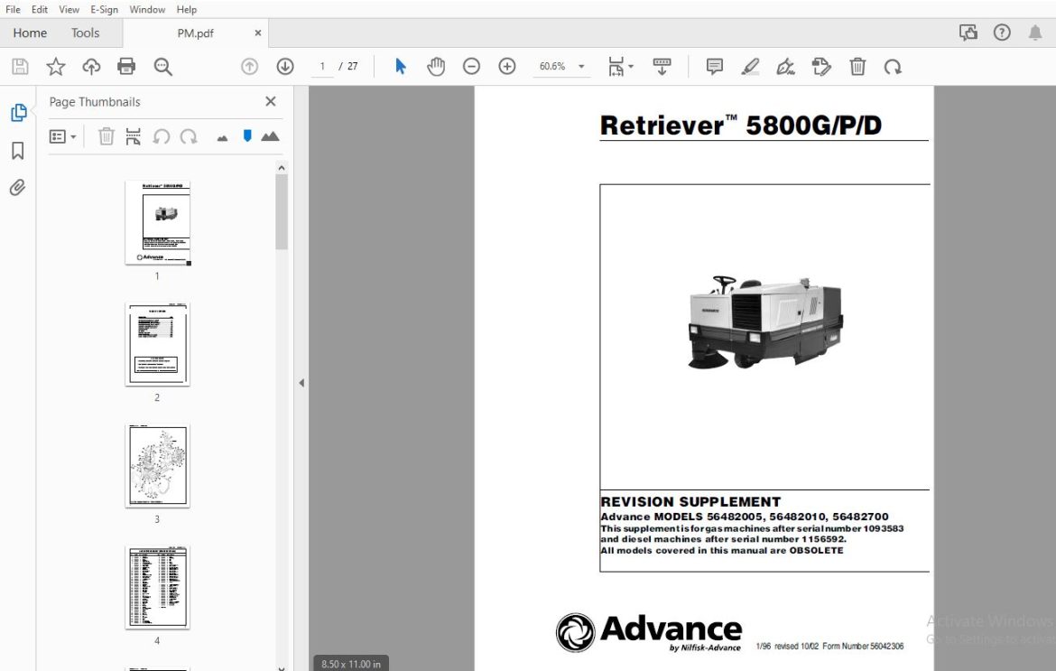 ADVANCE RETRIEVER 5800G/P/D PARTS MANUAL – PDF DOWNLOAD – HeyDownloads ...