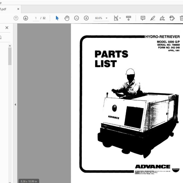 Advance Hydro-Retriever 5000G/P Parts Manual - HeyDownloads - Manual ...