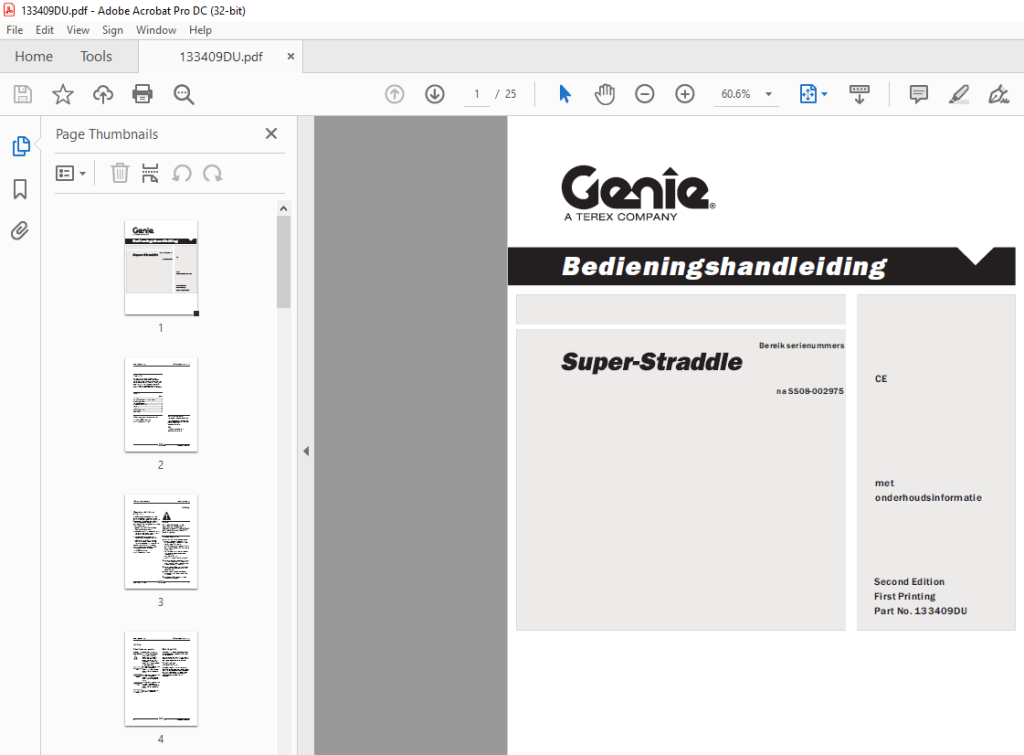 Genie Super-Straddle Bedieningshandleiding 133409DU – PDF DOWNLOAD ...