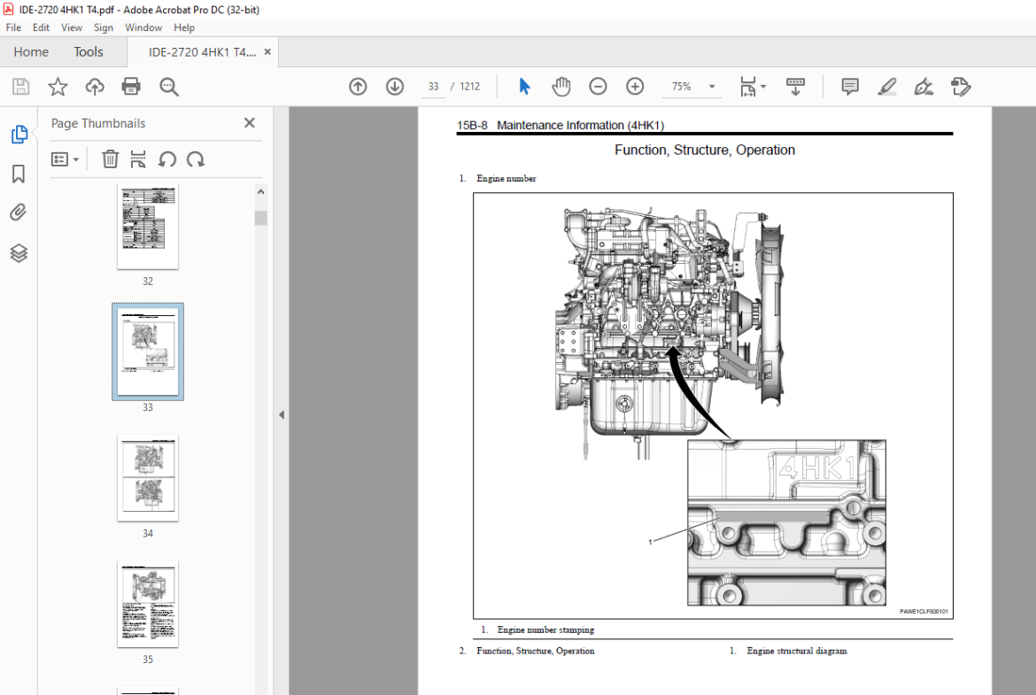 ISUZU DIESEL ENGINE 4HK1 TIER 4STAGE 4 EXHAUST EMISSION STANDARDS ...