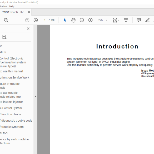 Isuzu Hitachi ZX-3 Engine of 6WG1 Training Text Manual TTLA-0704 - PDF ...