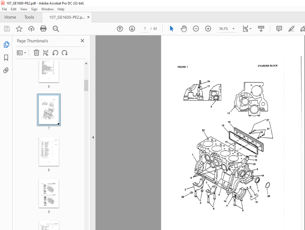 Komatsu Forklift G1600 GASOLINE ENGINE Parts Manual – PDF DOWNLOAD ...