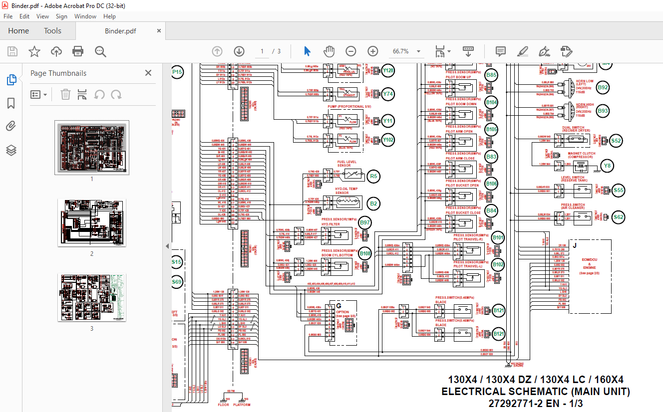 Linkbelt 130X4 / 130X4 DZ / 130X4 LC / 160X4 ELECTRICAL SCHEMATIC ...