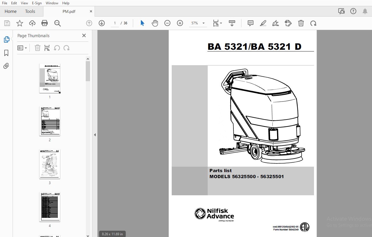 Nilfisk BA 5321BA/5321 D Parts Manual - PDF DOWNLOAD - HeyDownloads ...