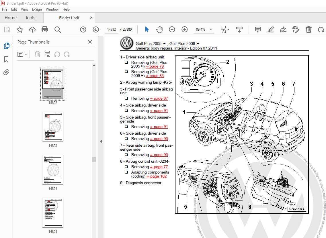 Volkswagen Golf V Plus Jetta Repair Manual - PDF DOWNLOAD ...