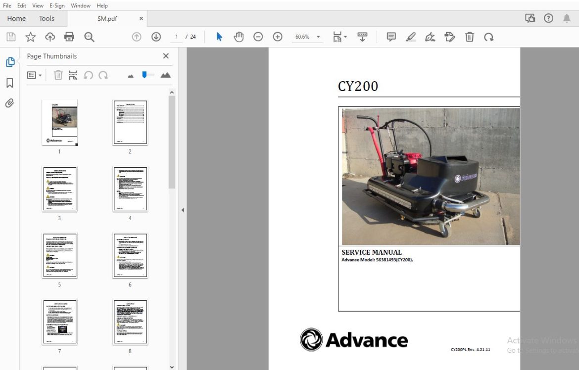 Advance 56381493 (CY200) Service Manual - PDF DOWNLOAD - HeyDownloads ...