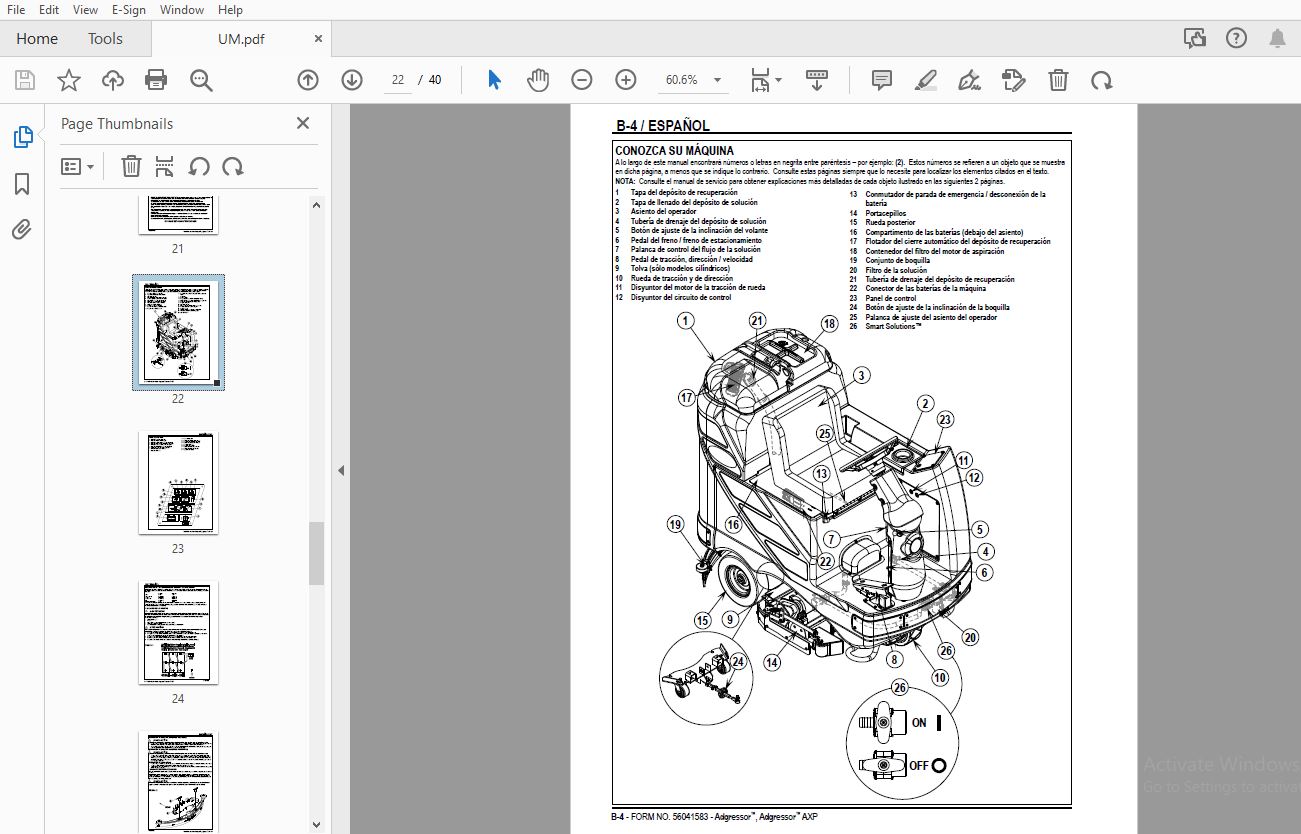 Advance Adgressor, Adgressor AXP Instructions For Use Manual 56041583 ...