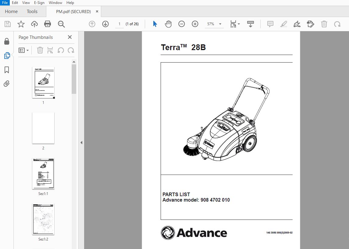Advance Terra 28B Parts Manual 1463086000 - PDF DOWNLOAD - HeyDownloads ...