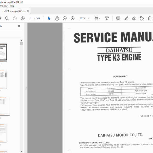 Daihatsu Type K3 Engine Service Manual - HeyDownloads - Manual Downloads