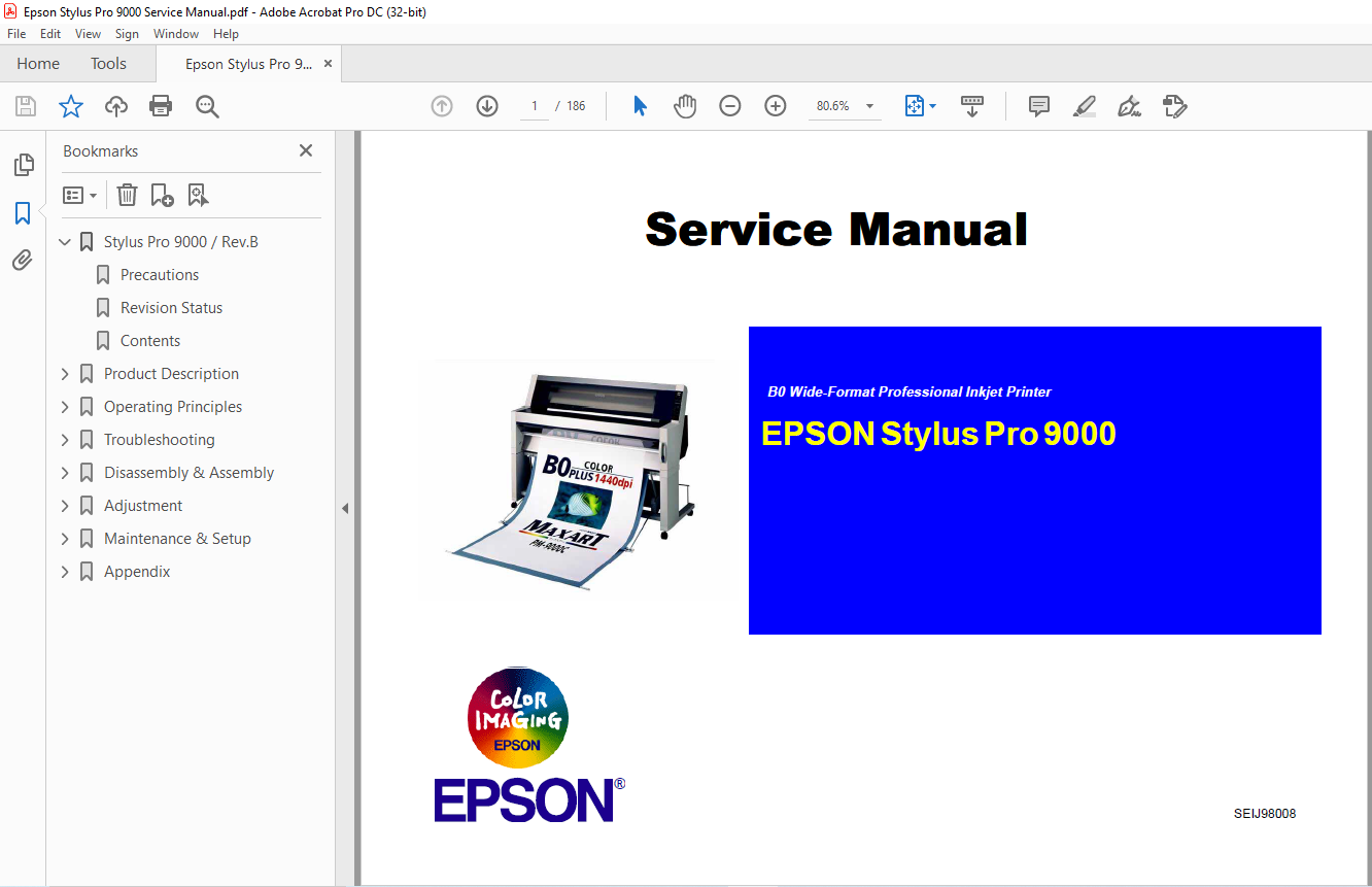 Epson Stylus Pro 9000 Service Manual - PDF DOWNLOAD - HeyDownloads ...