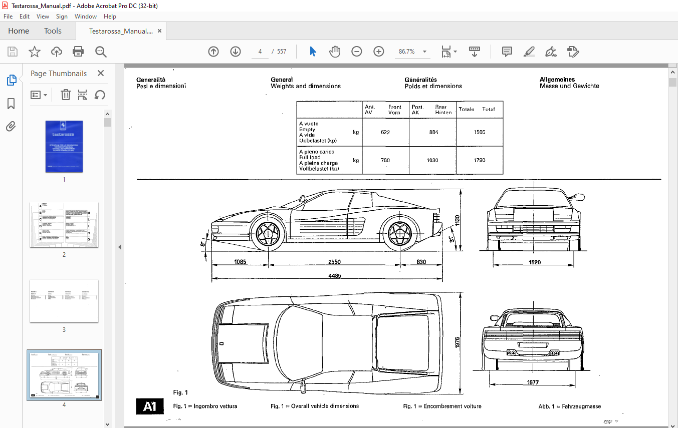 Ferrari Testarossa Workshop & Parts Manual – PDF DOWNLOAD ...