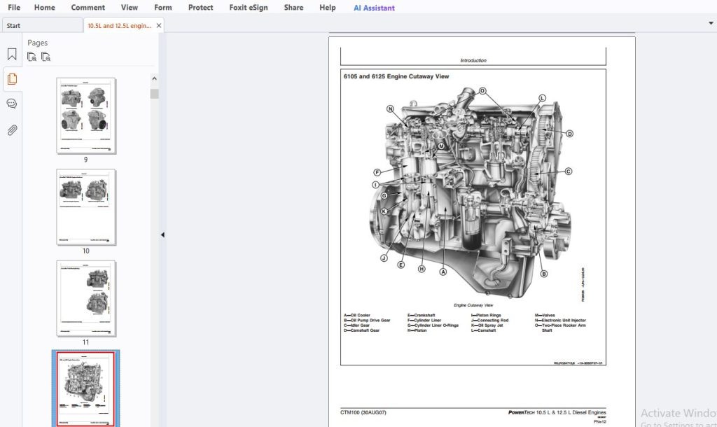 John Deere PowerTech 10.5L & 12.5L Diesel Engines Base Engine Technical ...