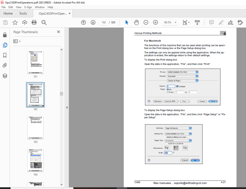 Konica Minolta bizhub C450 Print Operations Users Manual - PDF