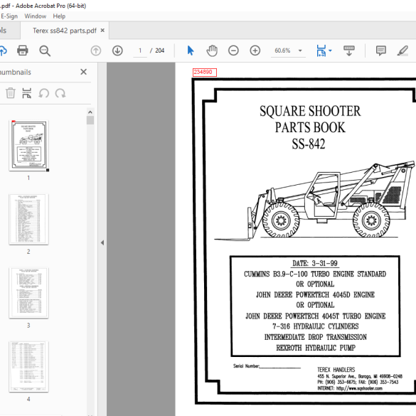 Terex SS-842 Square Shooter Parts - HeyDownloads - Manual Downloads