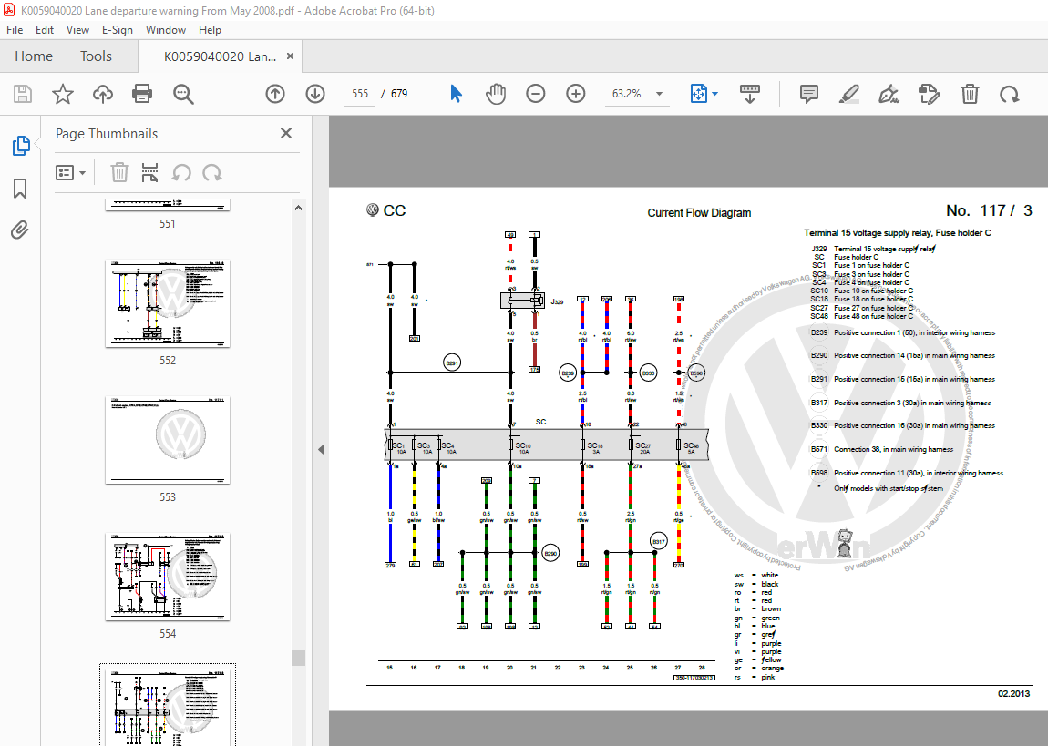 Volkswagen Passat CC 2009 Circuit Wiring Diagram Manual PDF ...