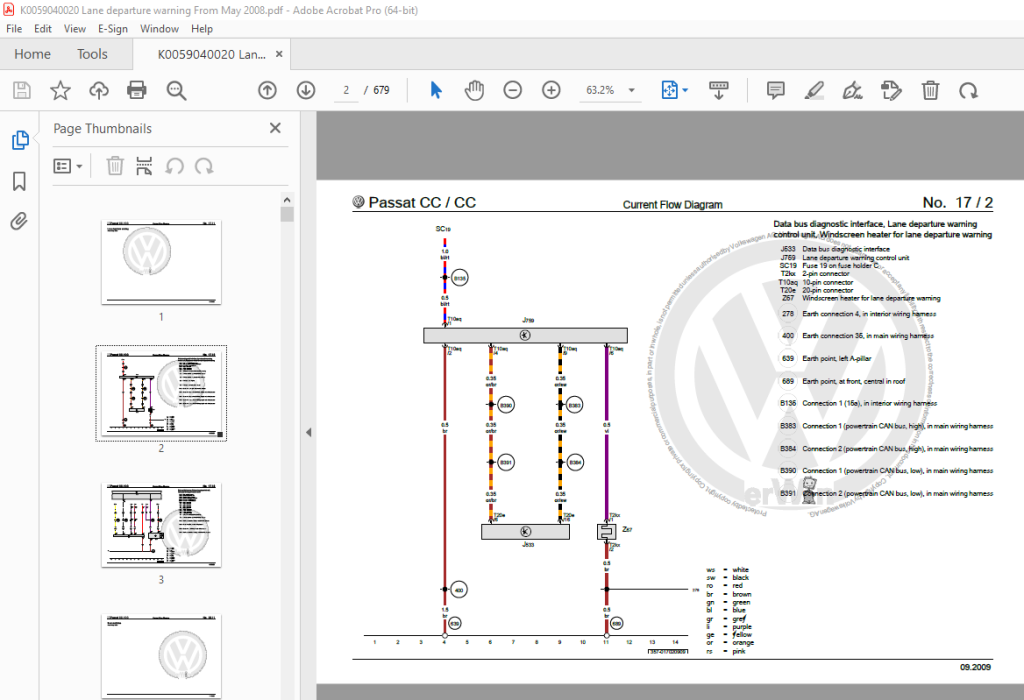 Volkswagen Passat CC 2009 Circuit Wiring Diagram Manual PDF ...