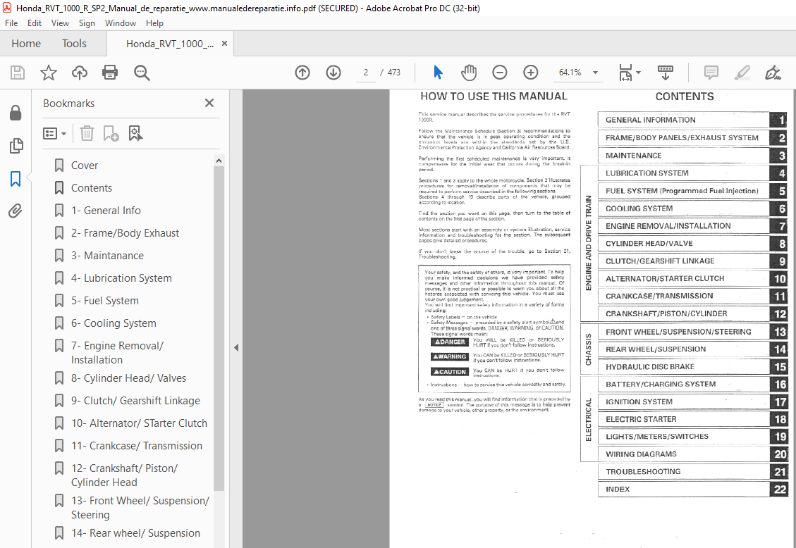 2000-2002 HONDA RVT100R RC51 Service Manual – PDF DOWNLOAD ...