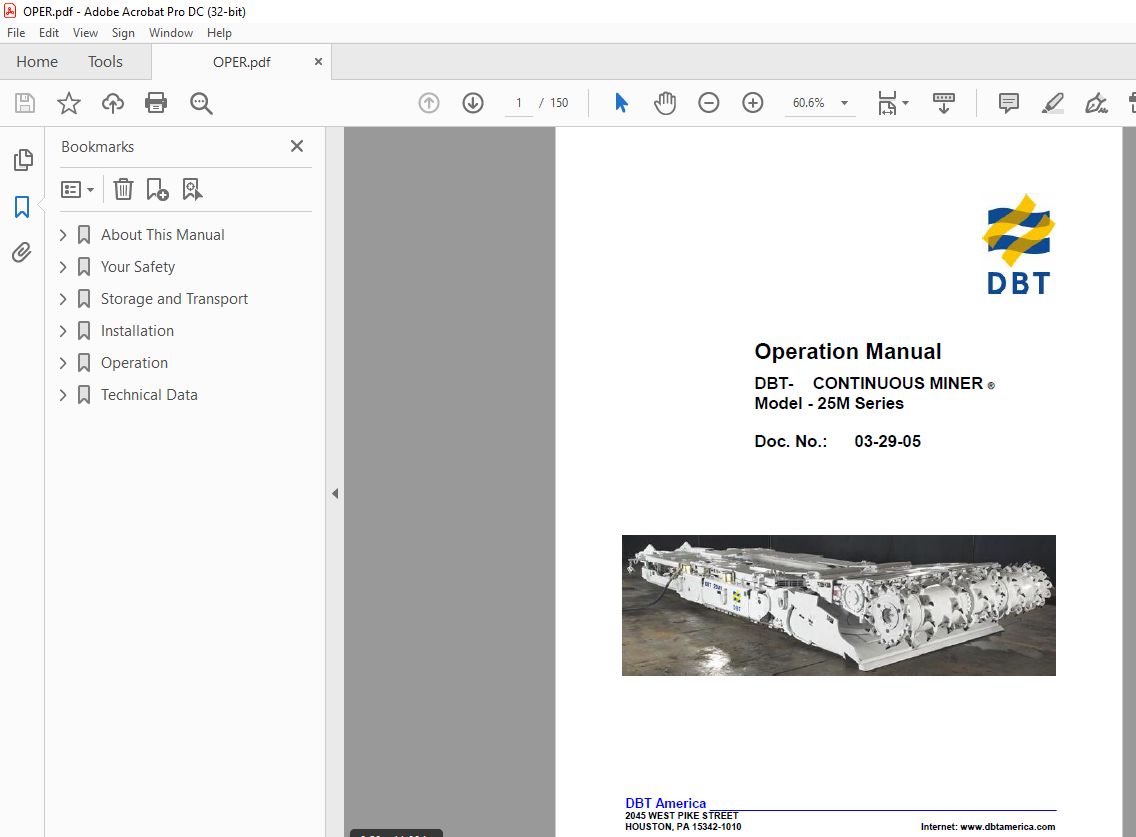 CAT Bucyrus CONTINUOUS MINER 25M Series Operation Manual 03-29-05 – PDF ...