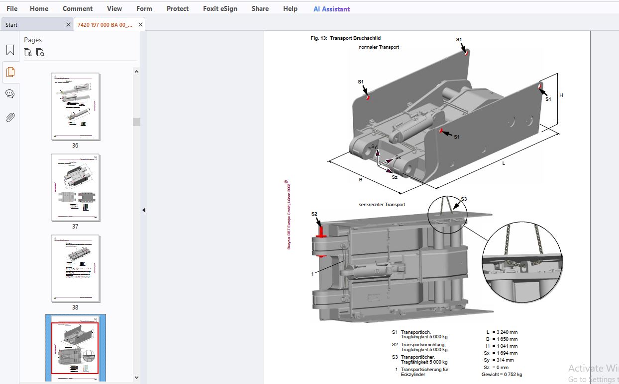 Cat Bucyrus Schildausbau 2600/5500-2X5655-1750 Betriebsanleitung - PDF ...