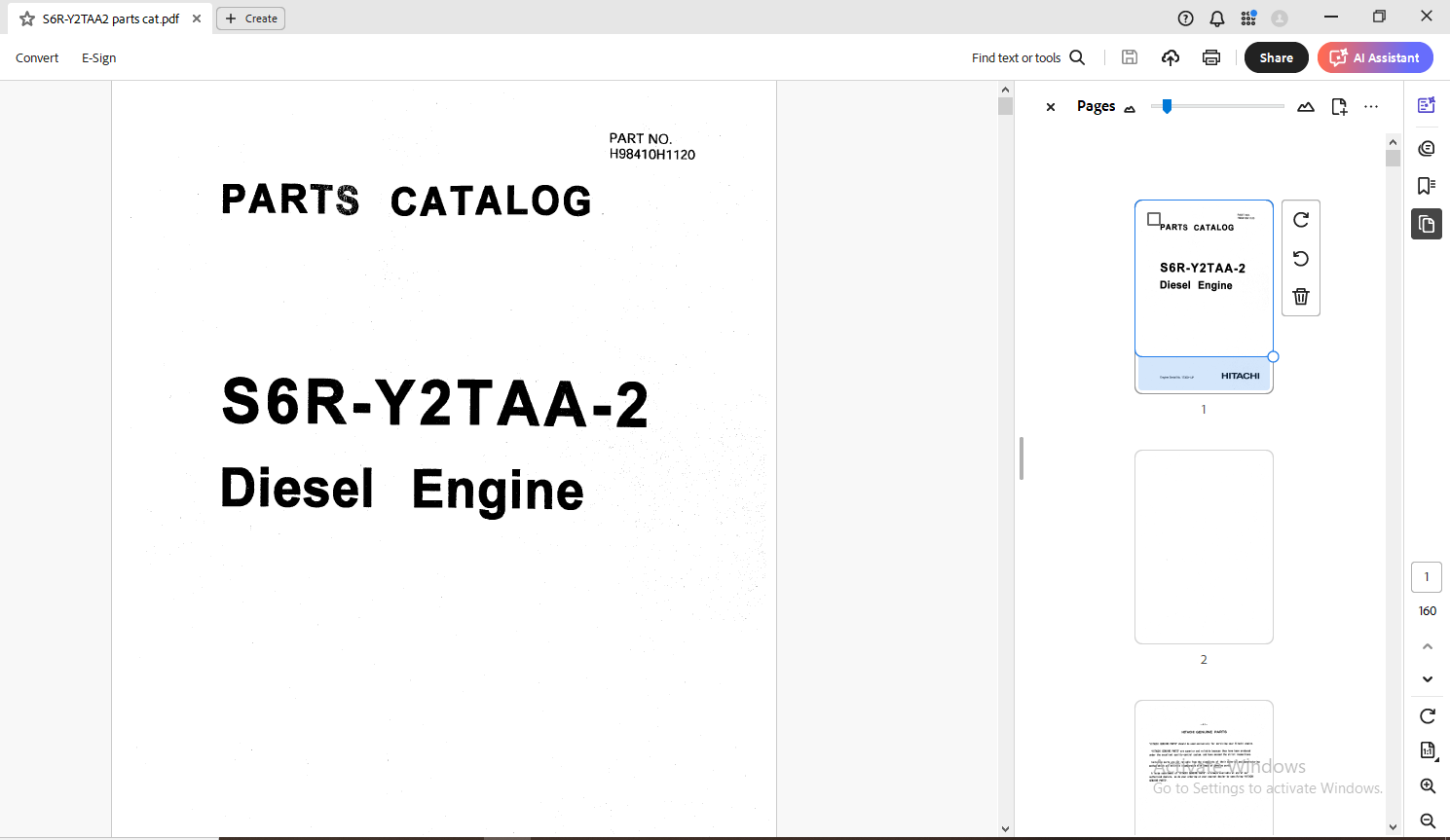 Hitachi S6R-Y2TAA-2 Diesel Engine Parts Manual - PDF DOWNLOAD ...