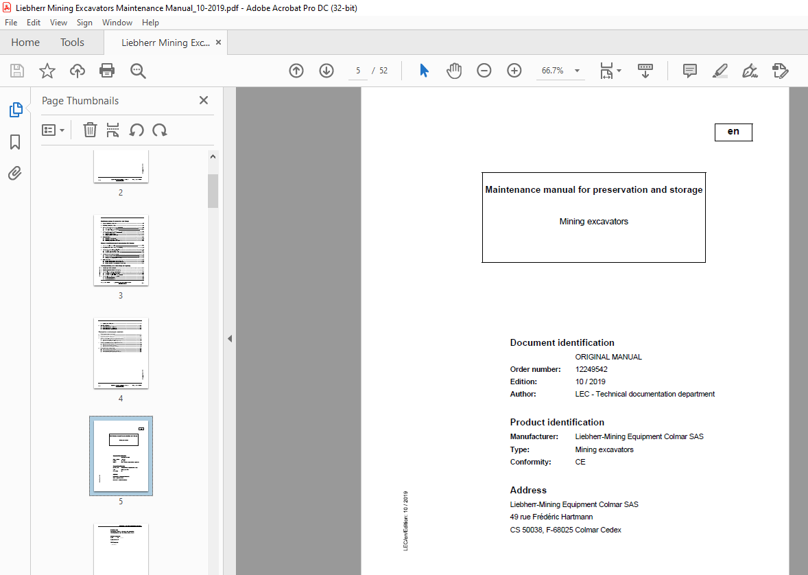 Liebherr Mining Excavators Maintenance Manual – PDF DOWNLOAD ...