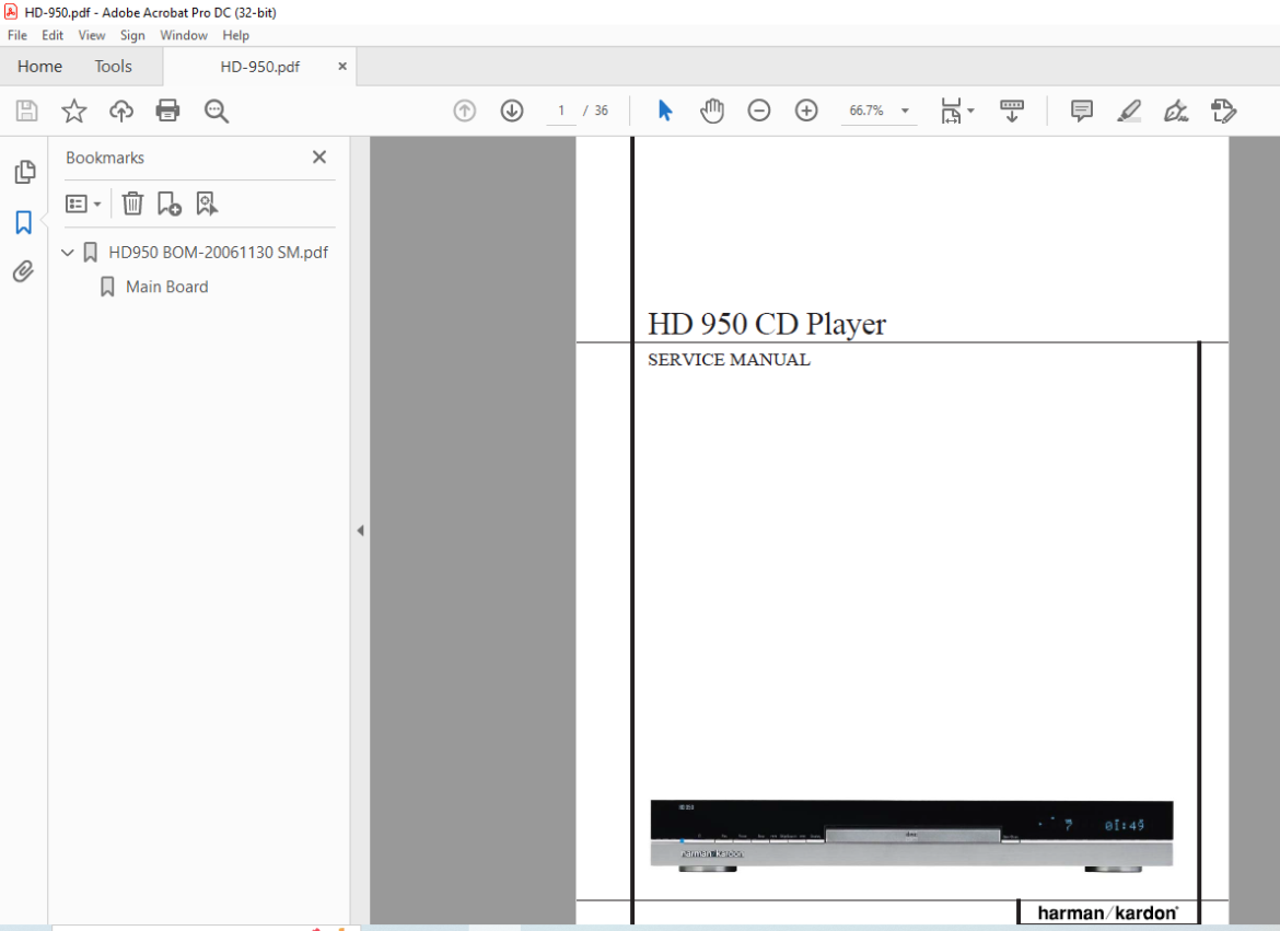 Harman kardon HD 950 CD Player SERVICE MANUAL - PDF DOWNLOAD ...