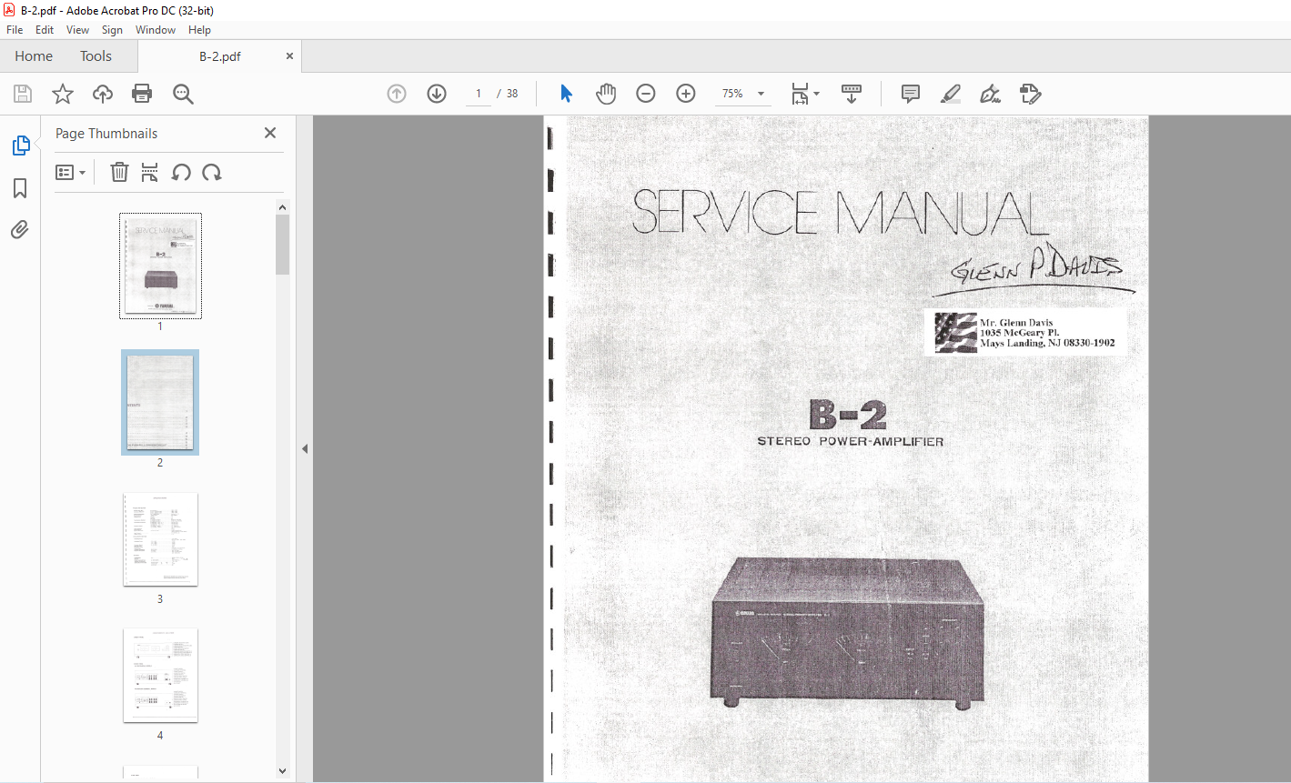 Yamaha B-2 Stereo Power Amplifier Service Manual – PDF – HeyDownloads ...